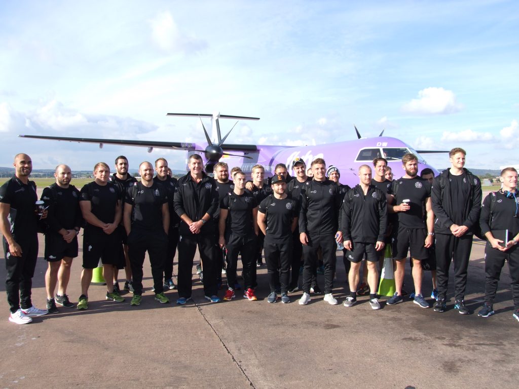 Rugby team fly from Exeter for Cup game - Exeter Airport